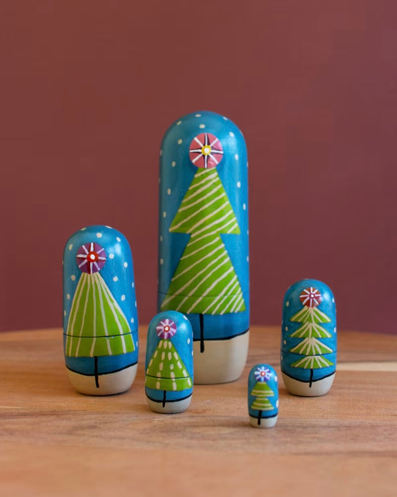 Christmas Trees Nesting Dolls (set of 5) – Coulee Boutique